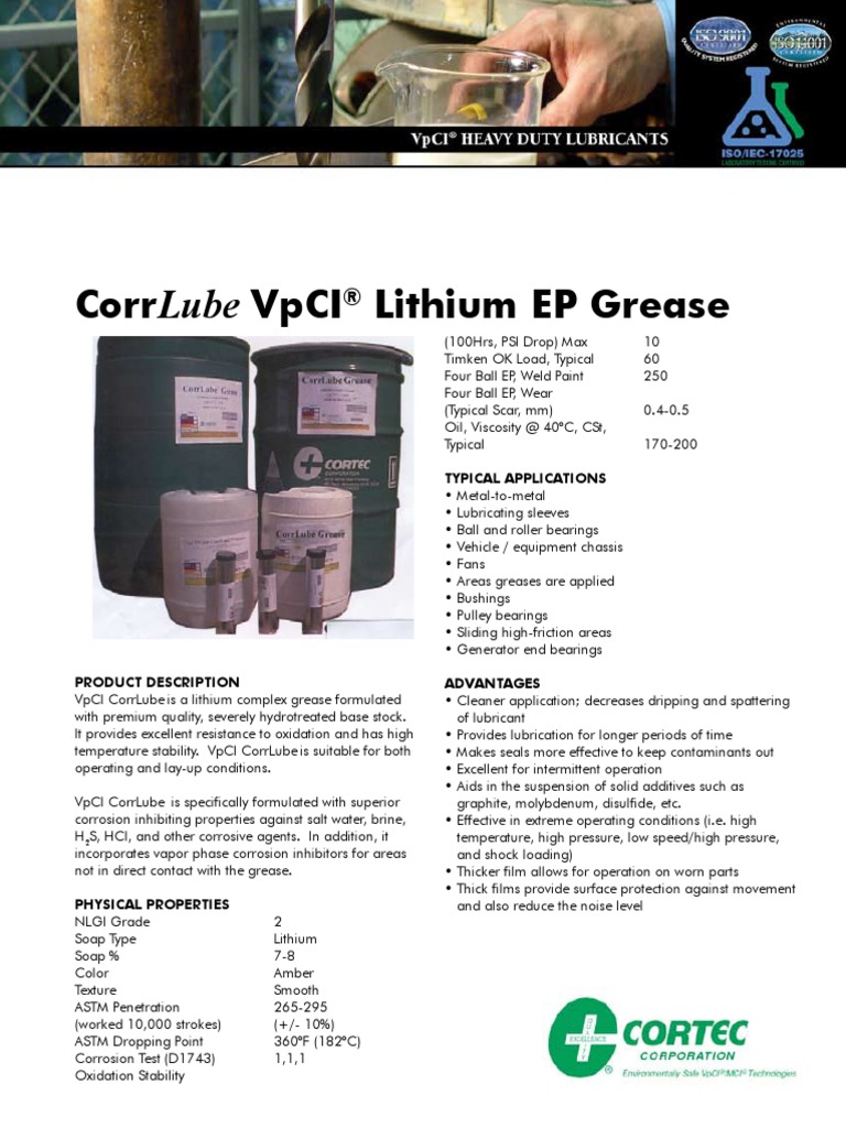 CorrLube VpCI Lithium EP Grease | PDF | Chemistry | Materials
