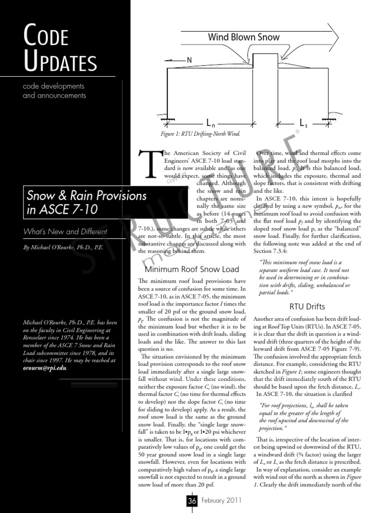 Snow & Rain Provision ASCE 7-10 | PDF | Snow | Windward And Leeward