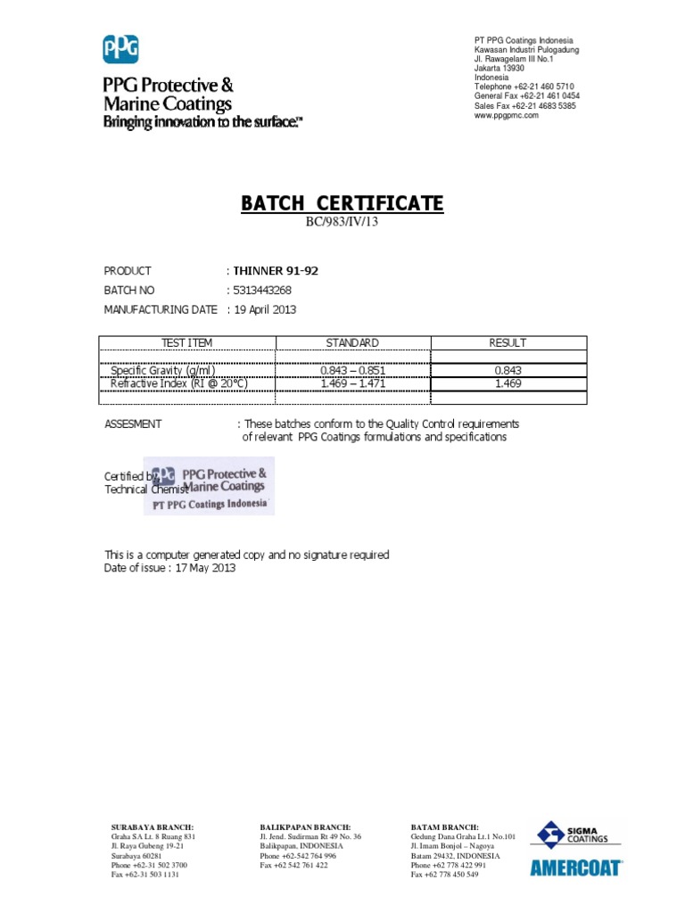 Batch Certificate: BC/983/IV/13 | PDF | Technology & Engineering
