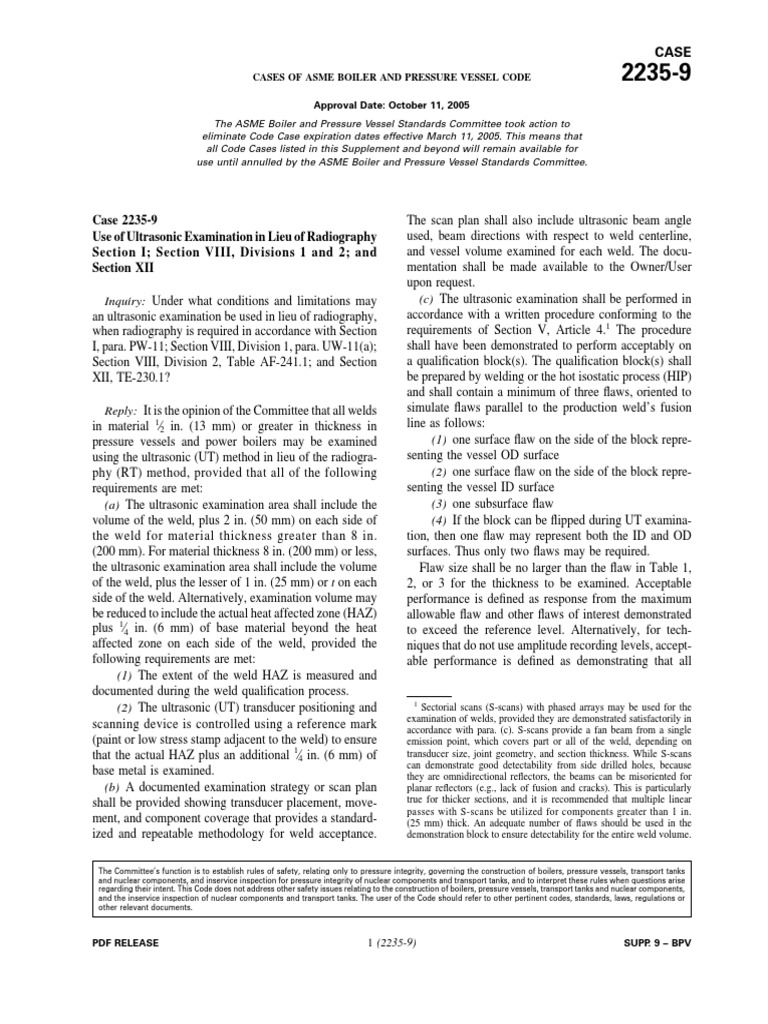 ASME Code Case Paut | PDF | Welding | Construction