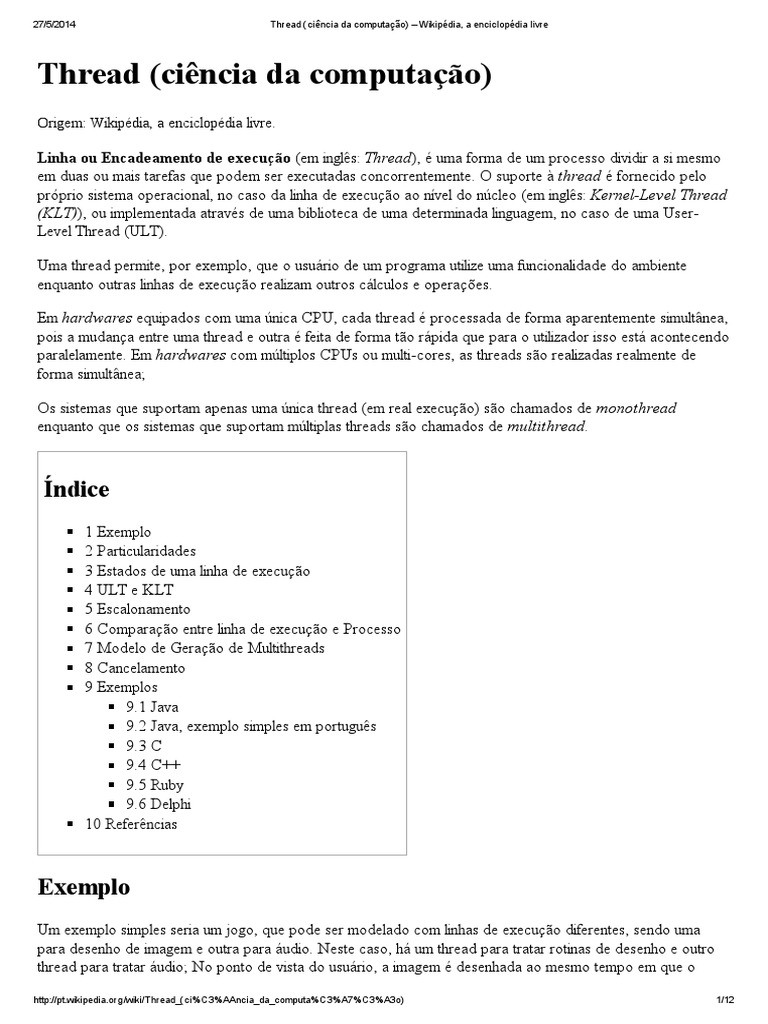 Entendendo Threads em Computação | PDF | Thread (informática ...