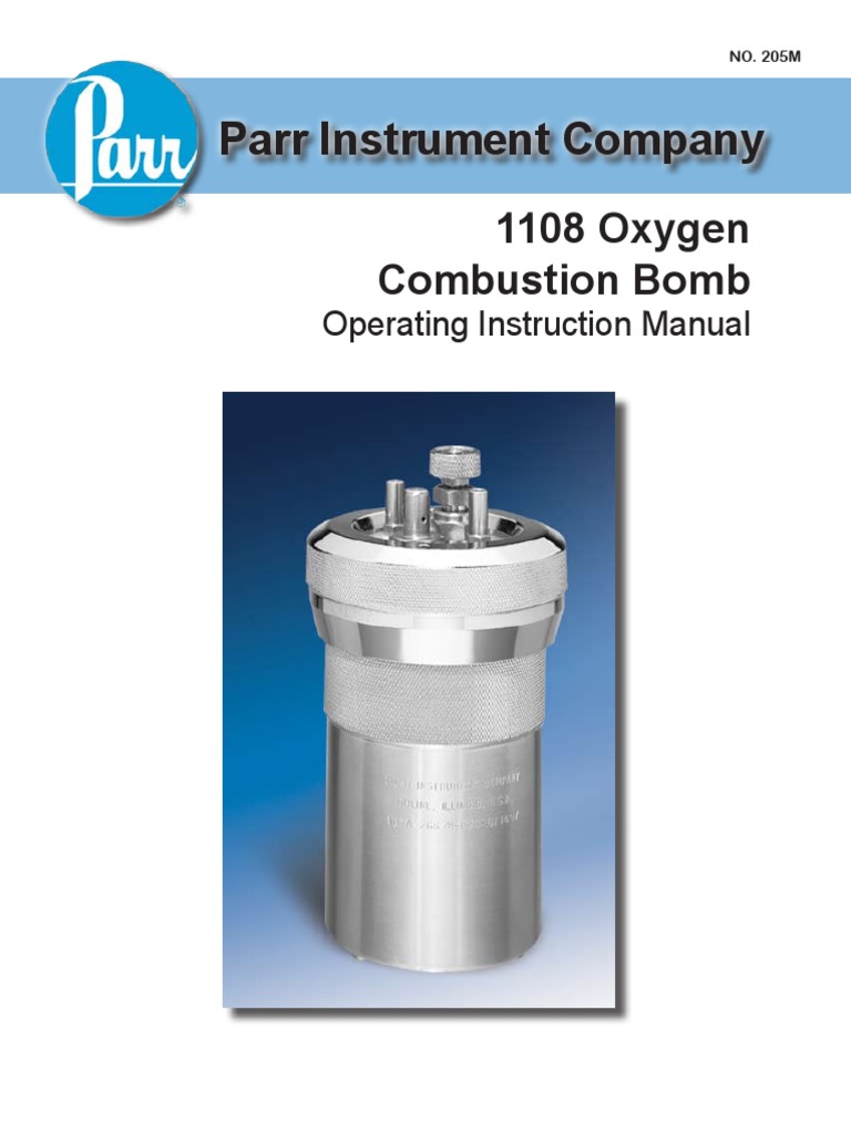 205M Parr 1108 Oxygen Bomb Inst | PDF | Combustion | Explosive Material