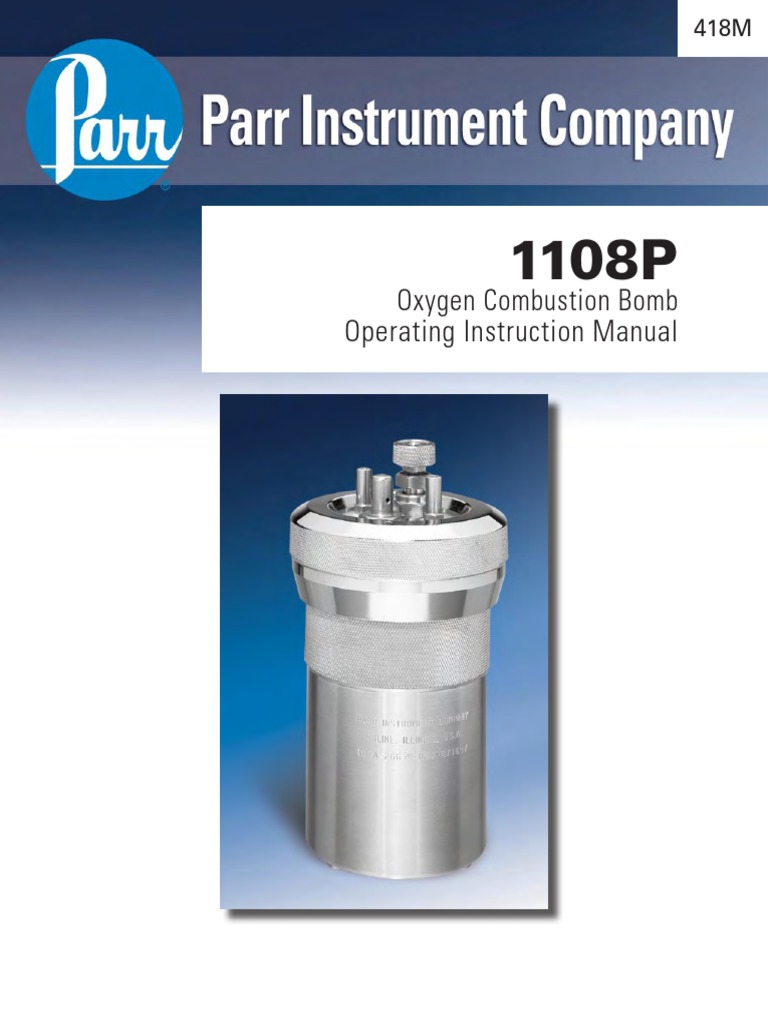 418M Parr 1108P Oxygen Bomb Inst | Combustion | Valve