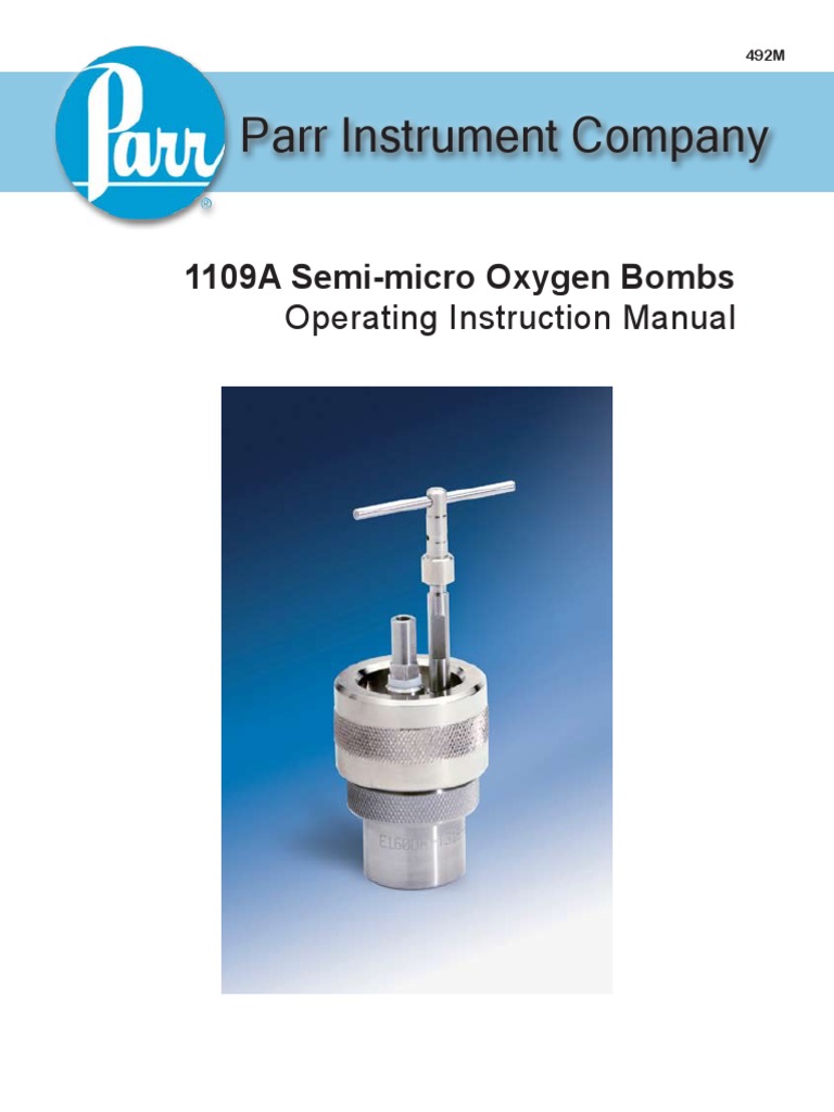 492M Parr 1109A Semi Micro Oxygen Bomb Inst | Combustion | Calorie