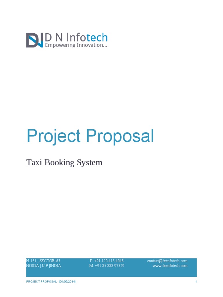 Taxi Booking System Project Proposal | PDF | Computing | Software