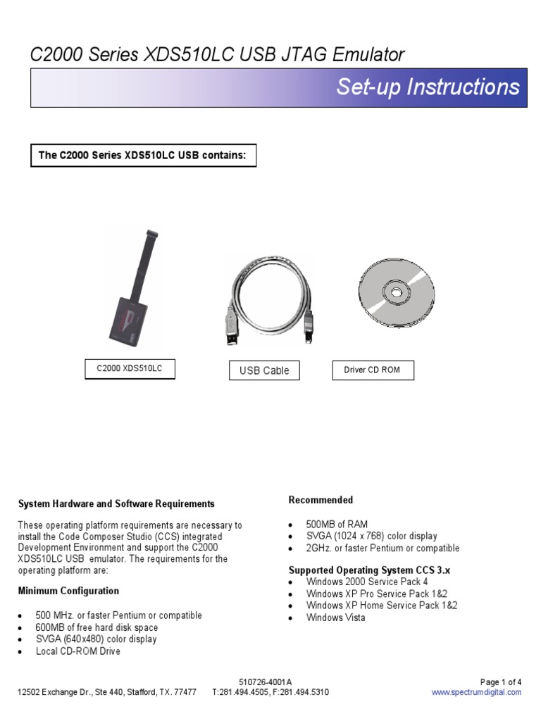 C2000 XDS510LC QSG | PDF | Microsoft Windows | Usb
