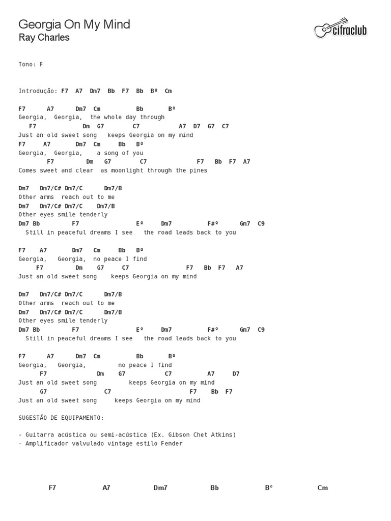 Ray Charles - Georgia On My Mind | PDF