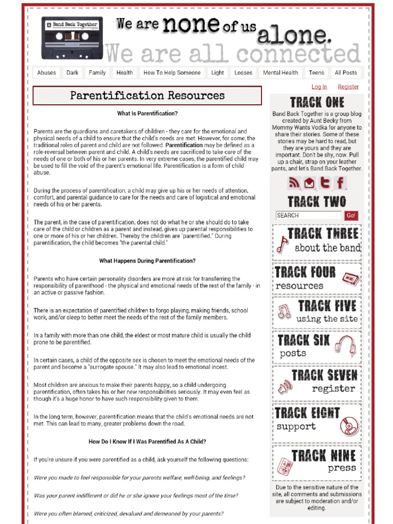 Parentification Resources | PDF