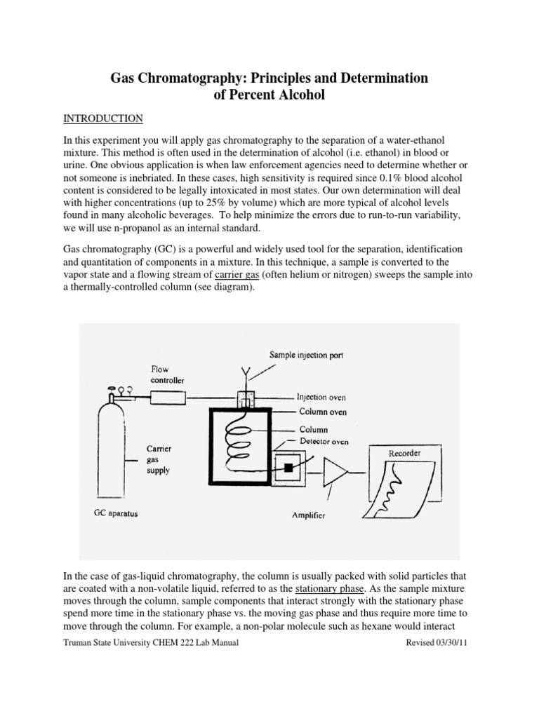 Gas Chromatography: Alcohol Analysis | PDF