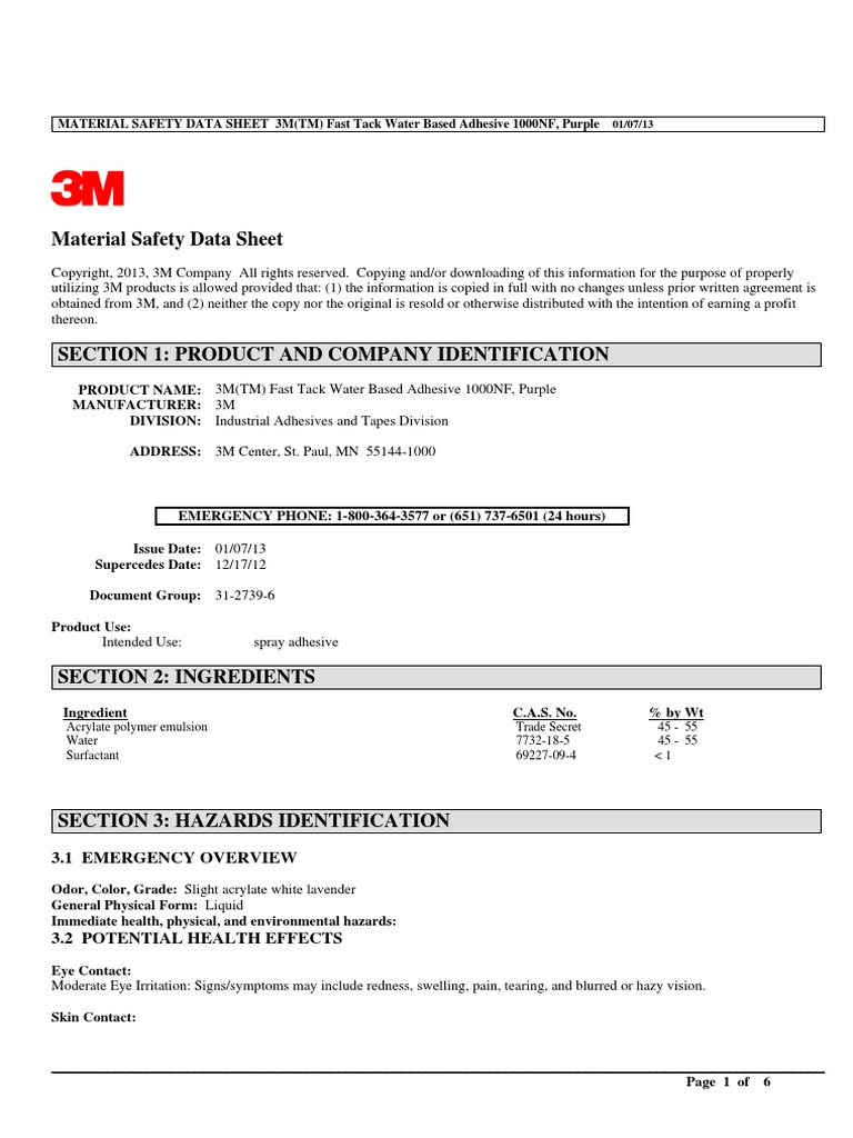 3M 1000 NF | PDF | Personal Protective Equipment | Volatile Organic ...