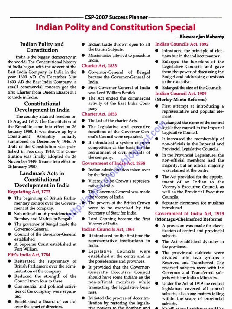 Indian Polity Review | PDF