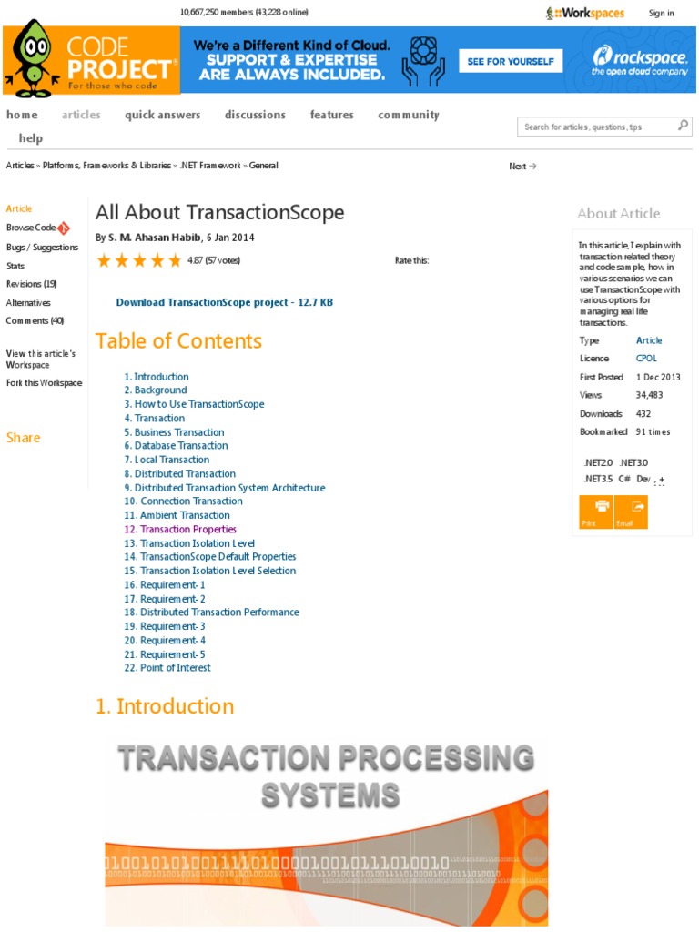 All About TransactionScope - CodeProject | PDF | Database Transaction | Distributed Computing