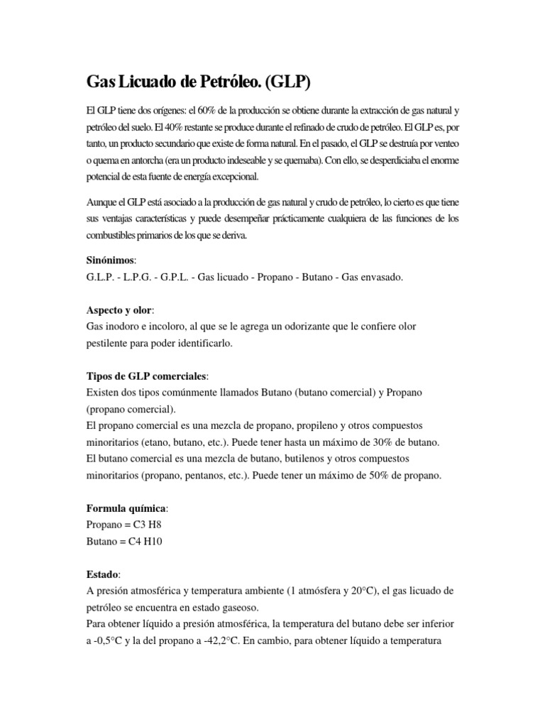 Guía Completa sobre el GLP | PDF | Gas de petróleo licuado | Petróleo