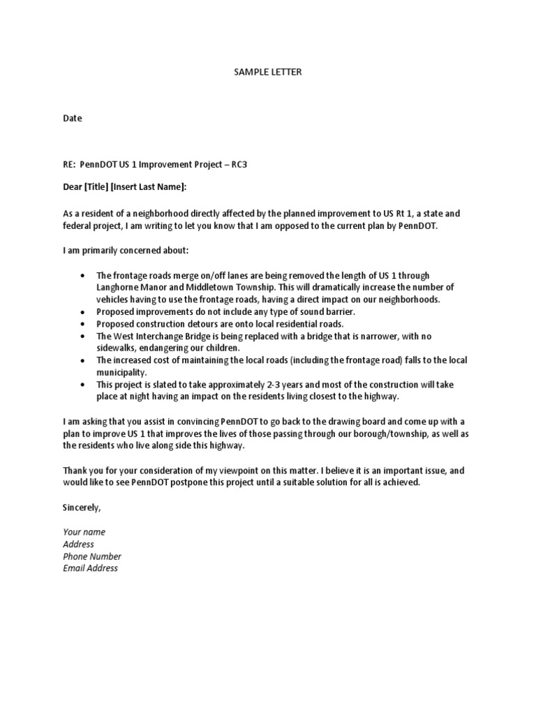 US 1 Project Opposition Letter | PDF | Law | Science & Mathematics