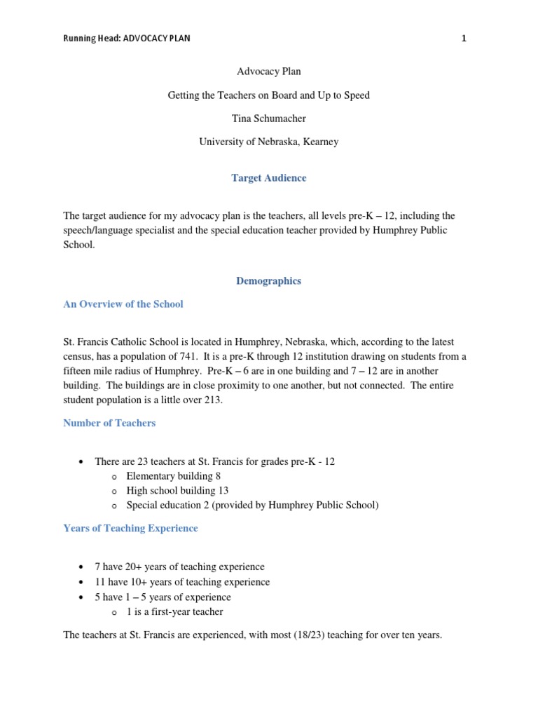 Advocacy Plan Te 875 | PDF | Libraries | Teachers