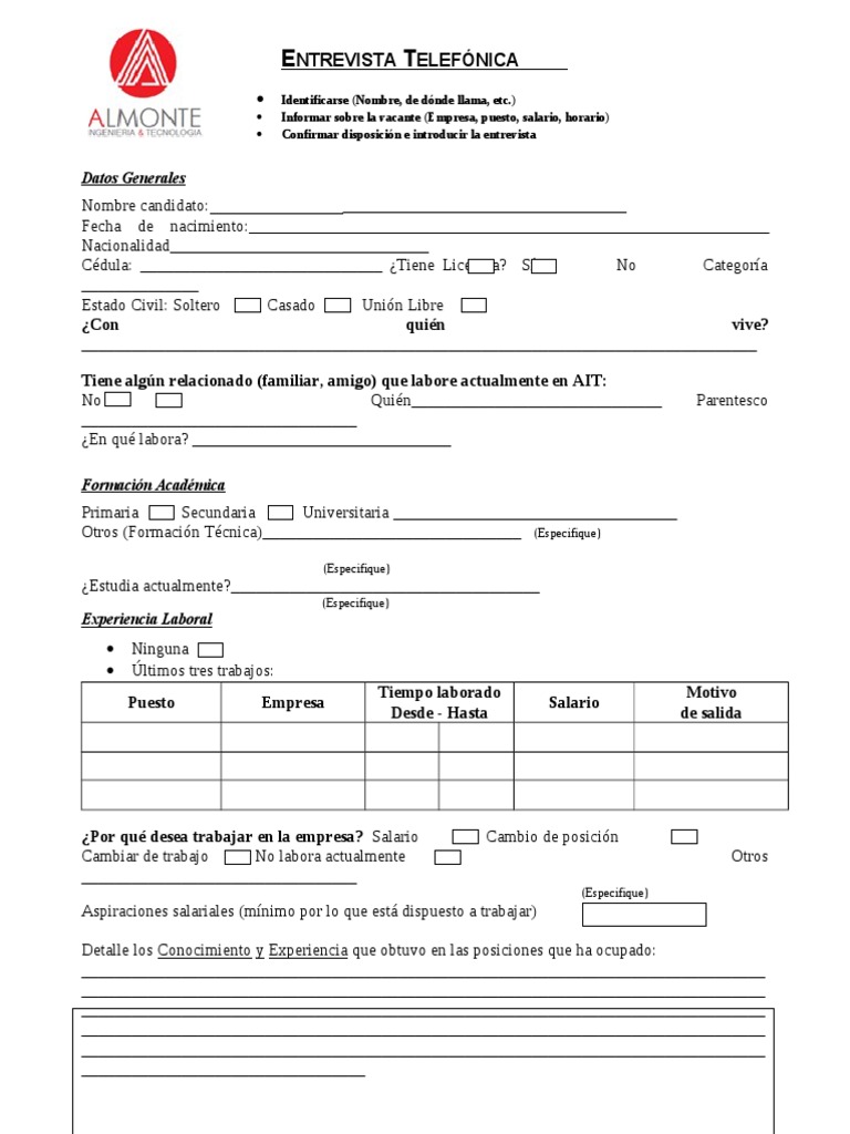 Entrevista Telefonica