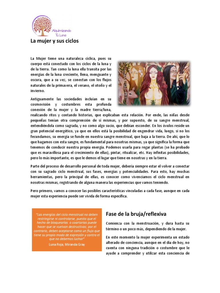 La Mujer Cíclica y su Conexión Lunar | PDF | Ciclo menstrual | Meditación
