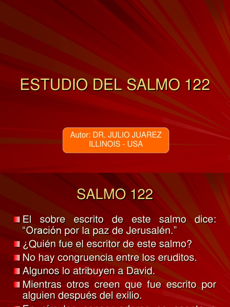 Estudio Del Salmo 122 | PDF | Salmos | David