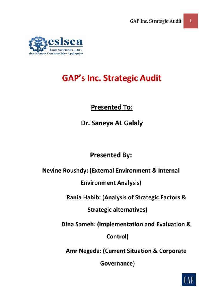 Gap Inc. Strategic Audit Overview | PDF | Gap Inc. | Board Of Directors