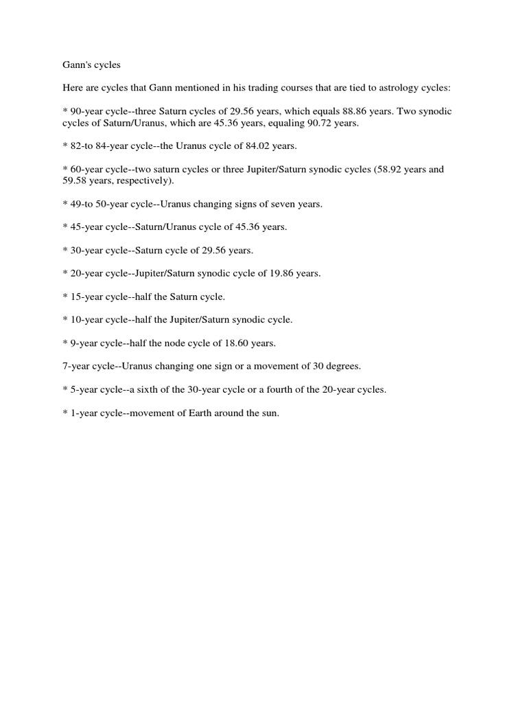 Gann Cycles | PDF