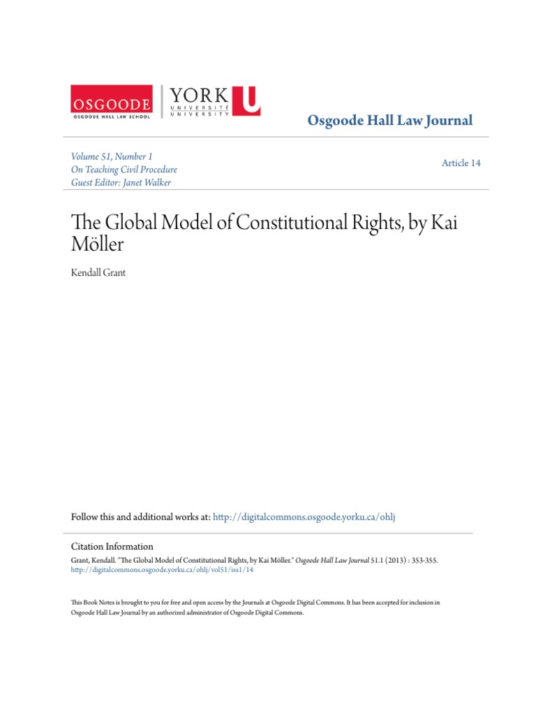 The Global Model of Constitutional Rights by Kai Möller | PDF | United ...