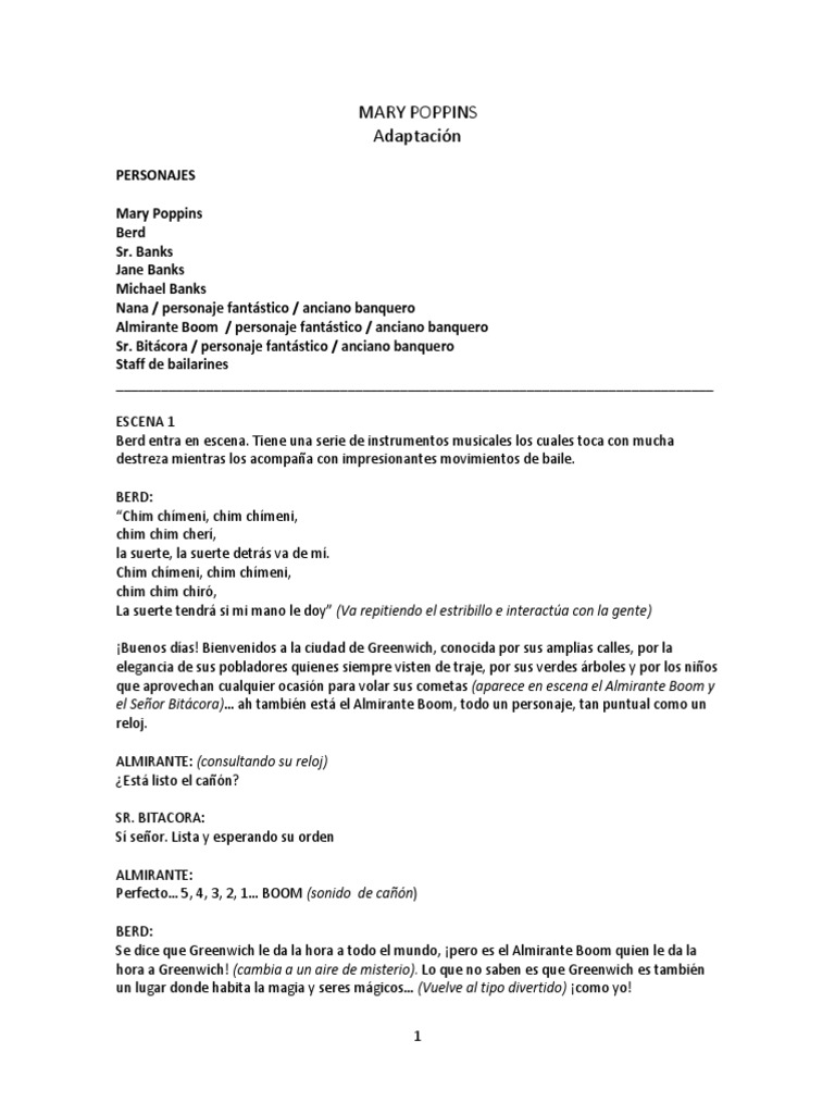 Mary Poppins: La llegada de la niñera | PDF | Bancos | Dinero