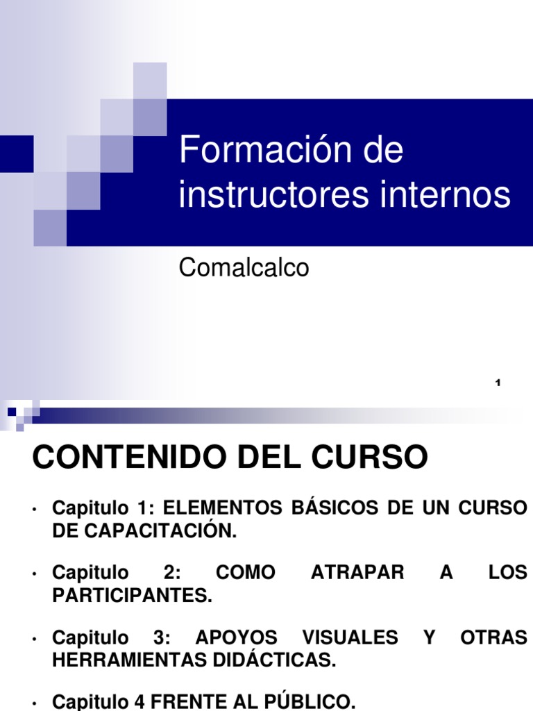 Formación de Instructores Internos I | PDF | Taxonomía (biología ...