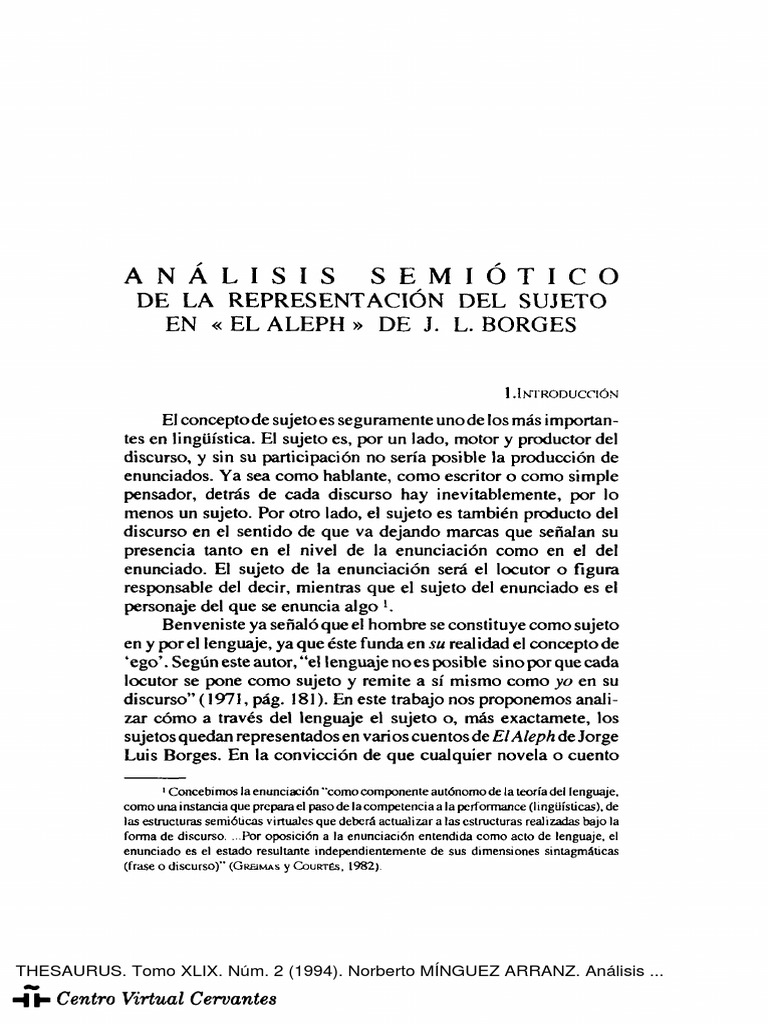 Análisis Semiótico de El Aleph | PDF