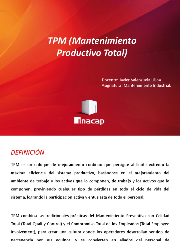 Mantenimiento de Calidad en TPM | PDF | Calidad (comercial) | Business