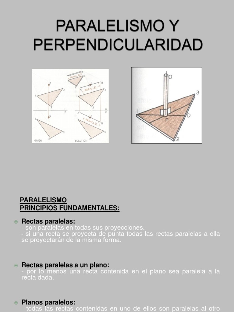 Paralelismo y Perpendicularidad | PDF | Perpendicular | Geometria plana)