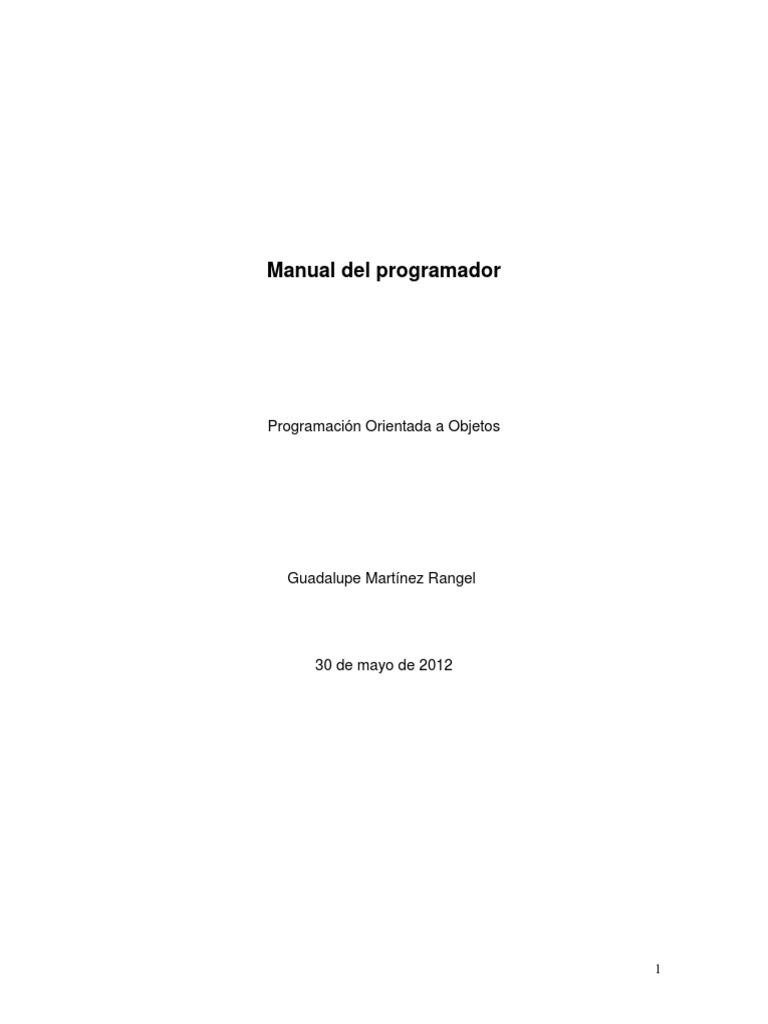 Manual Del Programador | PDF | Java (lenguaje de programación) | C