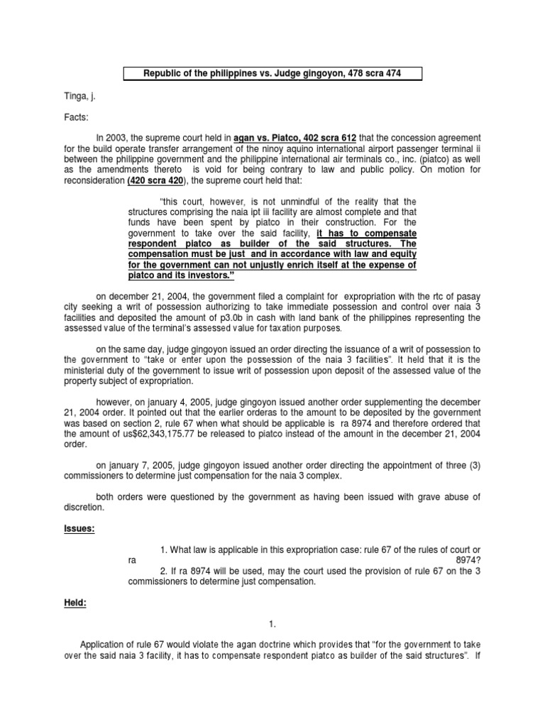 Biglang Awa | PDF | Eminent Domain | Just Compensation