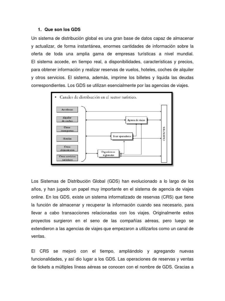 Qué son los GDS en turismo | PDF | Agencia de viajes | Distribución ...