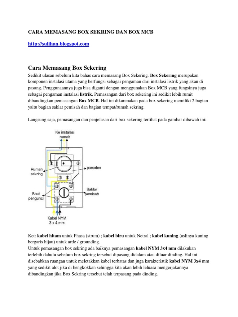 Cara Memasang Box Sekring Dan Box MCB | PDF