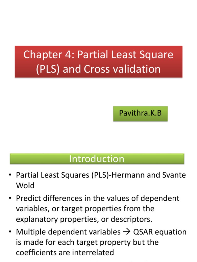 PLS and Cross Validation | PDF | Cross Validation (Statistics ...