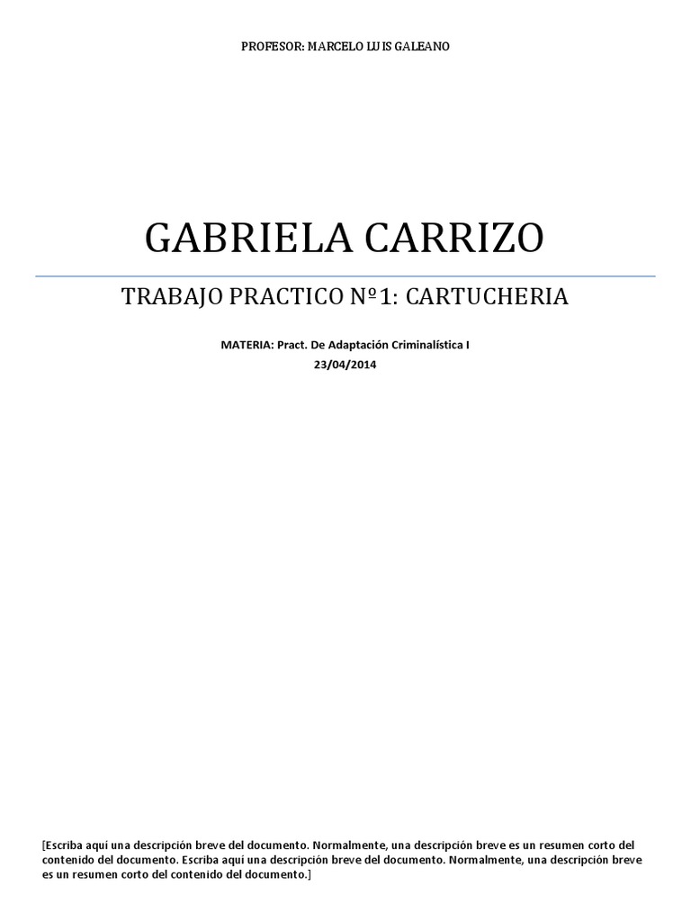 TP Cartucheria | PDF | Cartucho (armas de fuego) | Munición