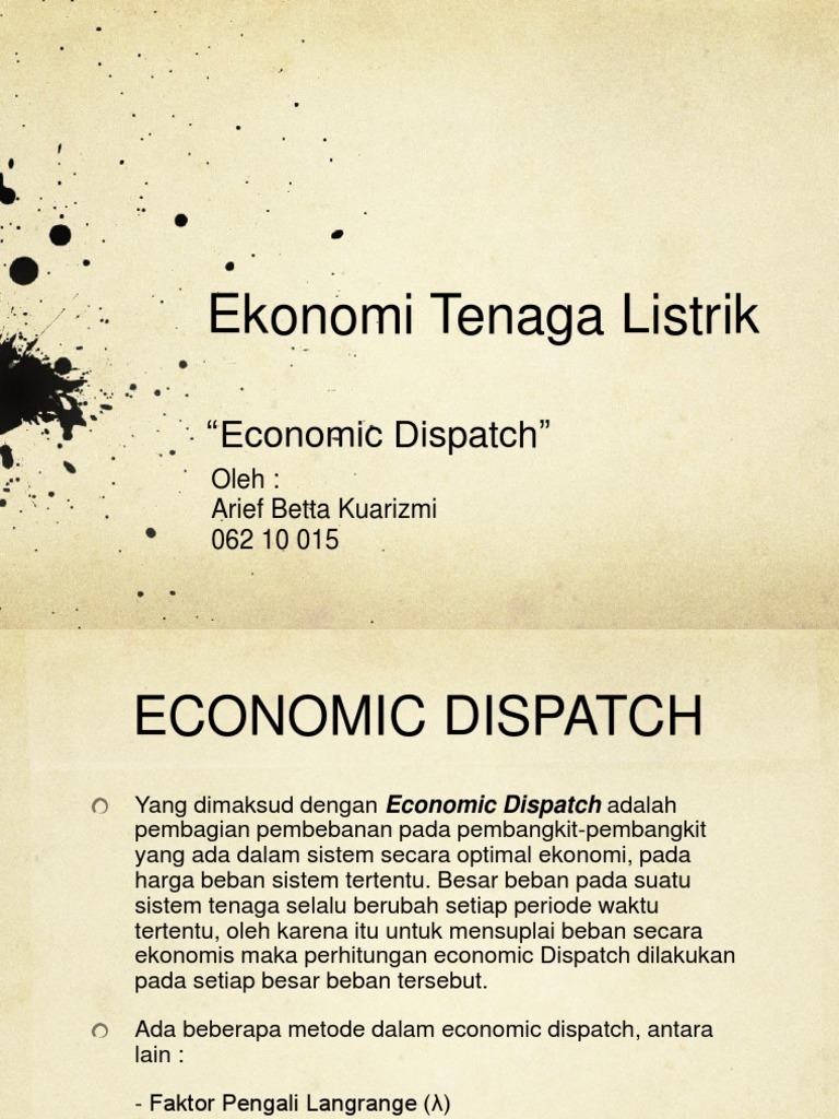 Economic Dispatch | PDF