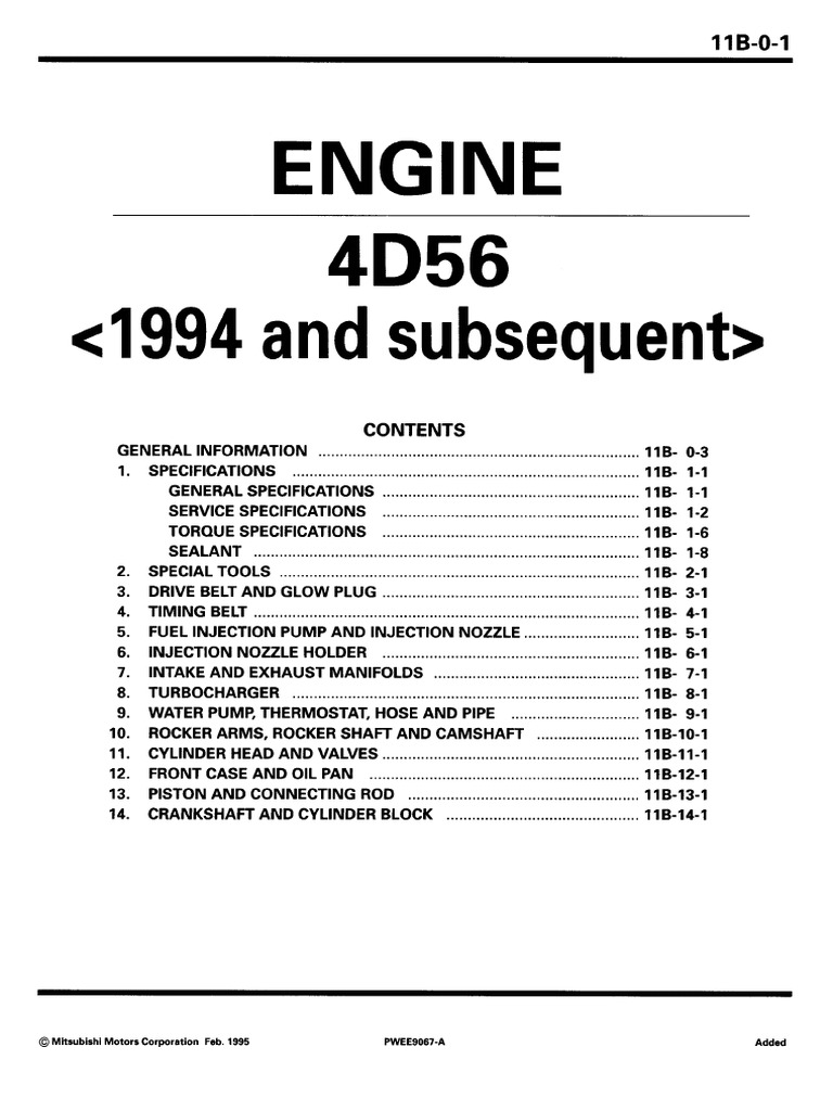 4d56 Complete Engine Torque Specs | PDF | Vehicles | Automotive ...