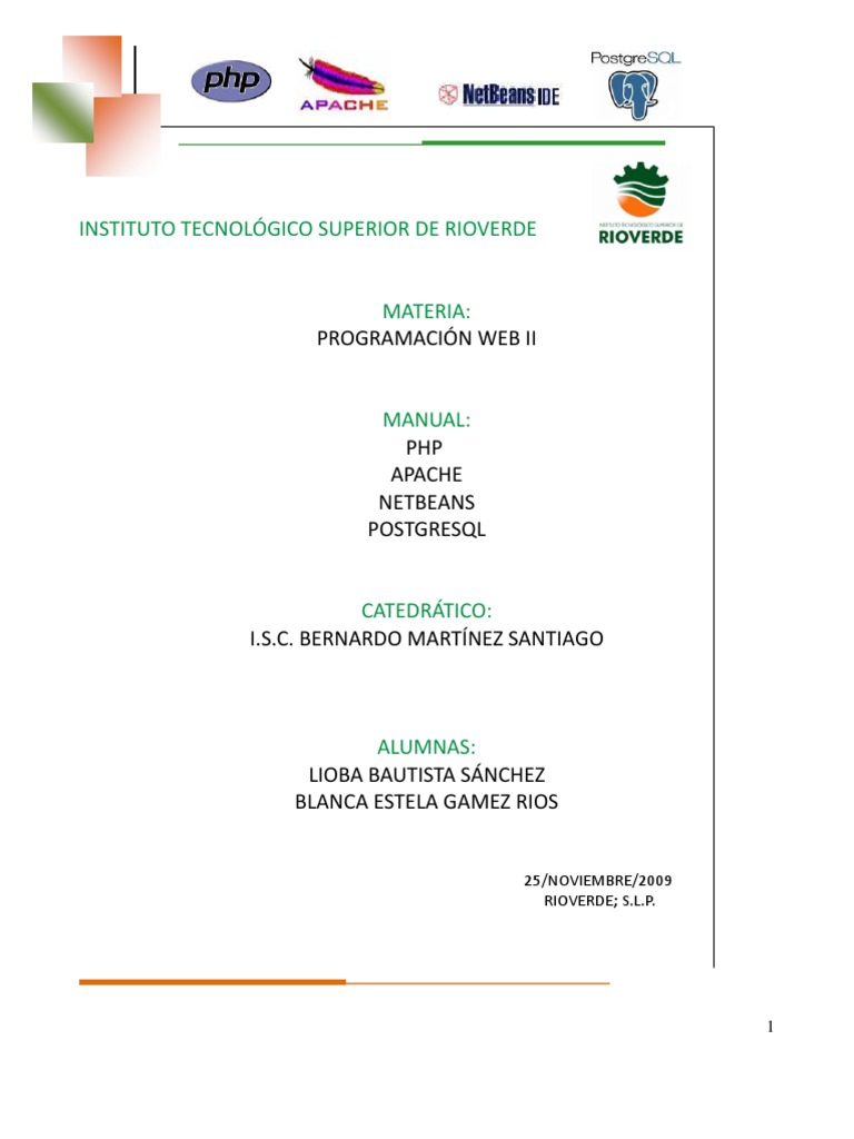 Manual Web: PHP, Apache y PostgreSQL | PDF | Servidor HTTP Apache | Postgre Sql
