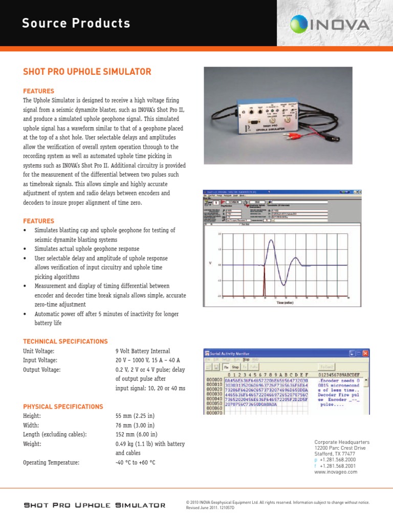 Uphole Simulator Datasheet | PDF