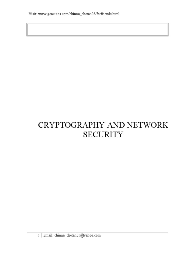 Cryptography and Network Security Overview | PDF | Cryptography ...