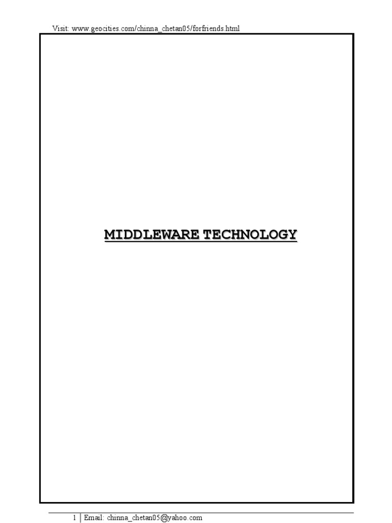Middleware Technology | PDF | Message Passing | Databases