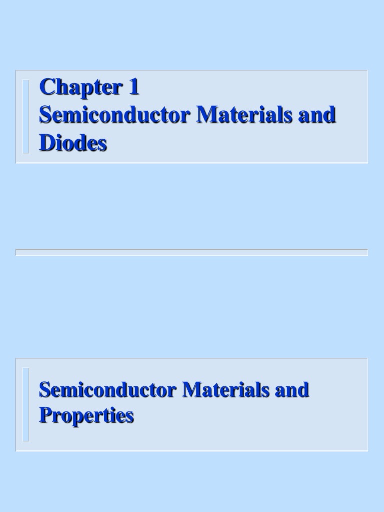 Chapter 1-Semiconductor Materials | PDF | P–N Junction | Semiconductors