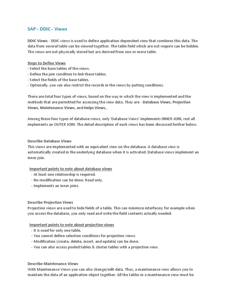 Sap Ddic Pdf Database Index Databases