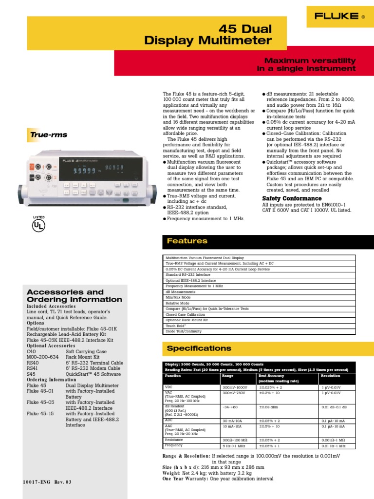 Fluke 45 | PDF | Manufactured Goods | Electrical Engineering