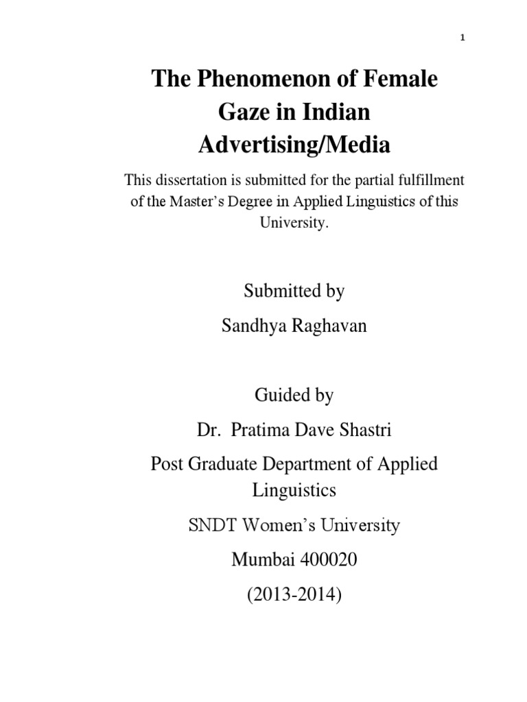 The Phenomenon of Female Gaze in Indian Advertising/Media | PDF ...