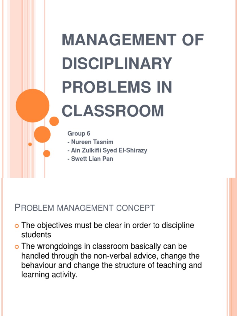 Management of Disciplinary Classroom | PDF | Nonverbal Communication ...