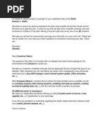 Hotel Apology Letter - Pest Control Issue | PDF | Communication