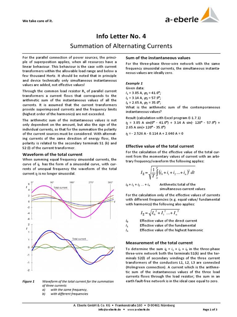 Summation Of Alternating Currents Pdf Transformer Alternating Current