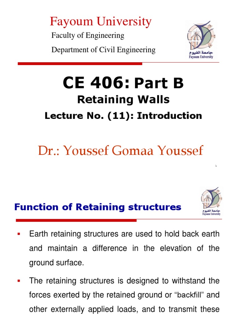 11 - Introduction Retaining Walls-1 | PDF | Materials | Civil Engineering